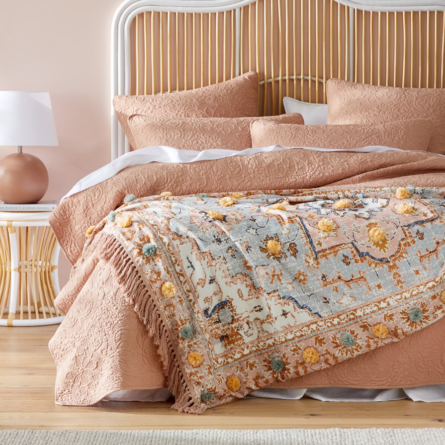 Joplin Pink and Blue Throw | Adairs