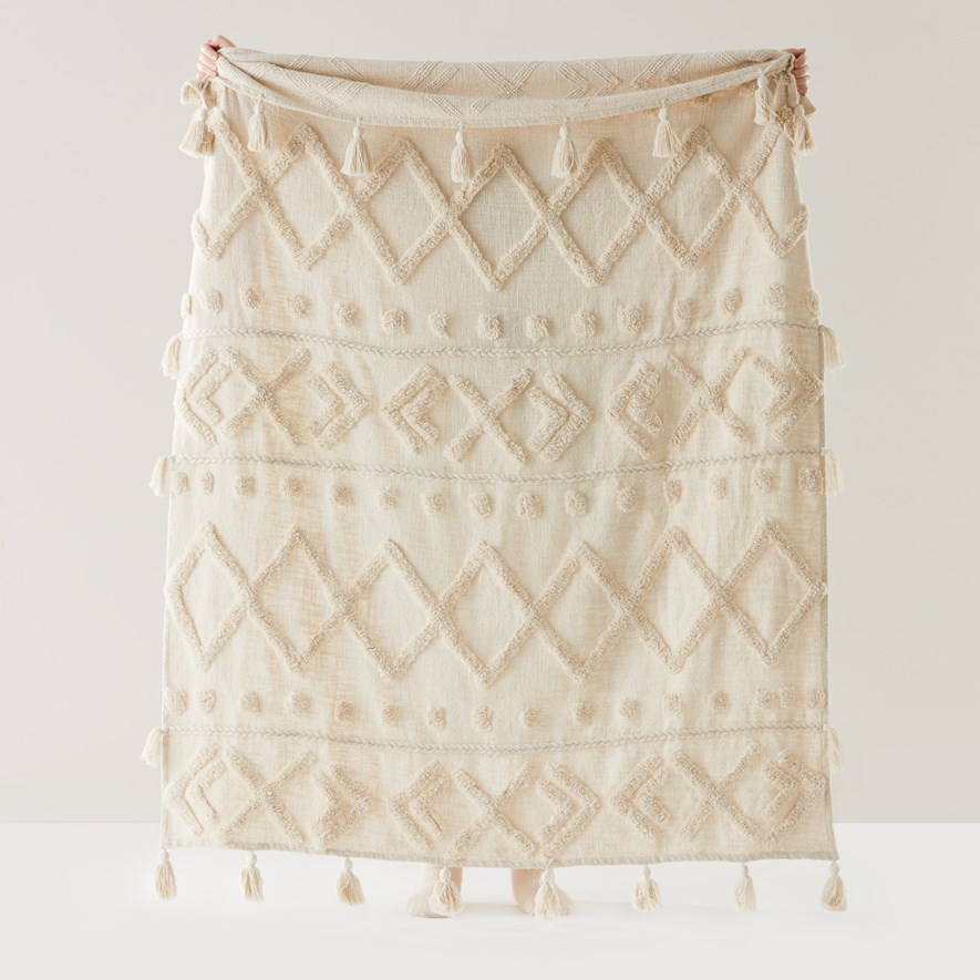 Cove Natural Tufted Throw | Adairs