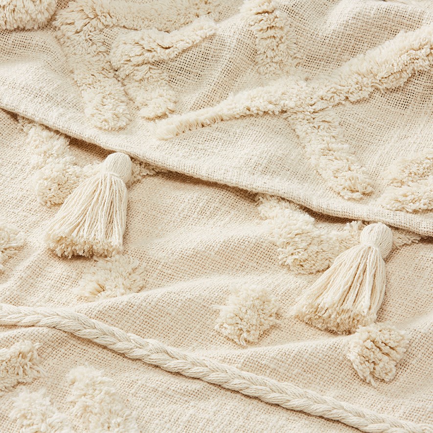 Cove Natural Tufted Throw | Adairs