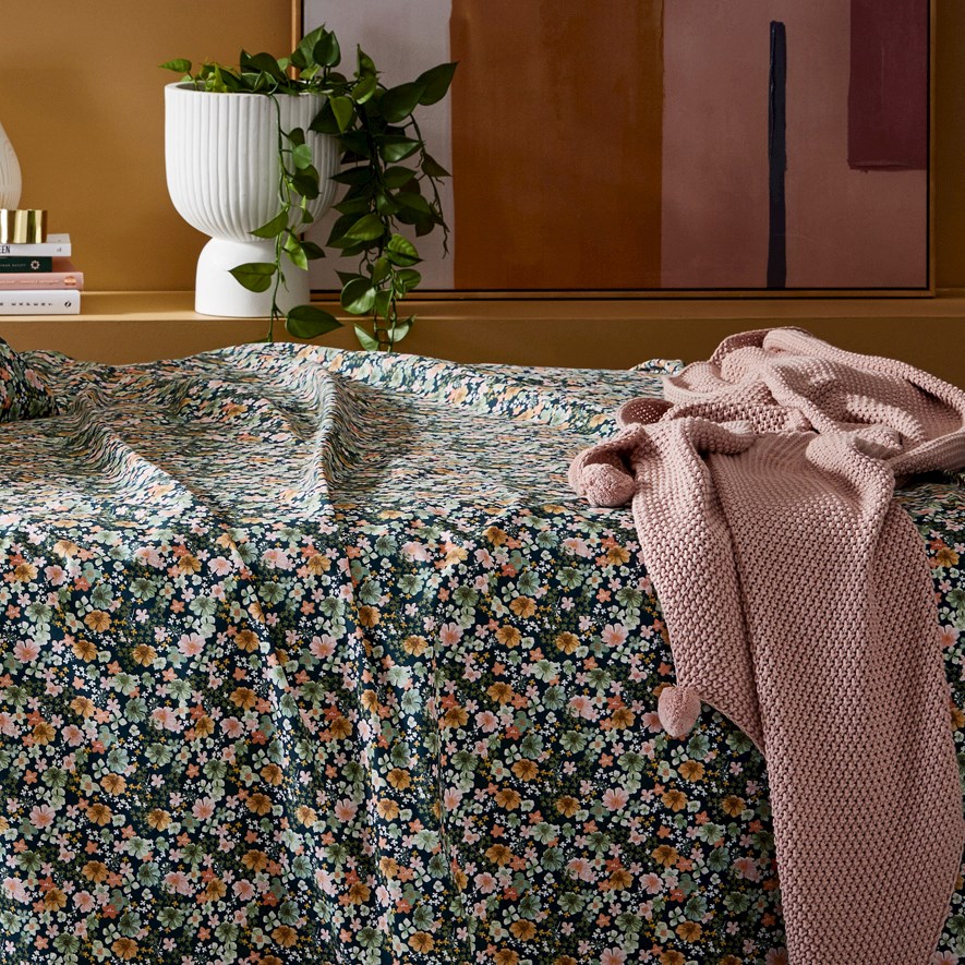 Pom Pom Throw Blush | Adairs