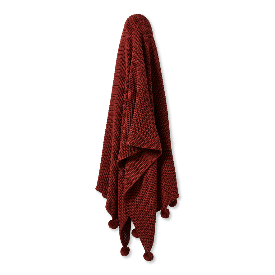 Pom Pom Rust Throw | Adairs