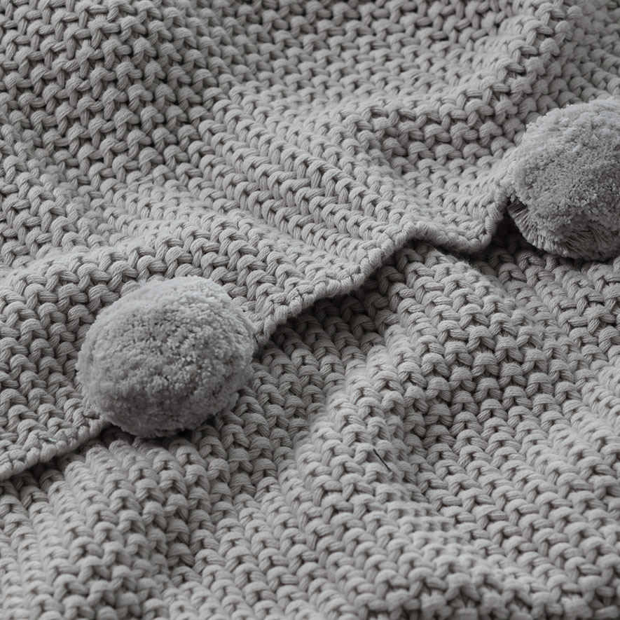 Pom Pom Silver Throw | Adairs