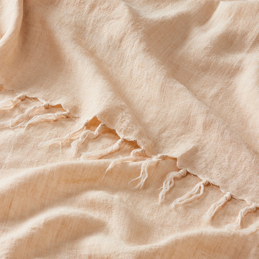 Malmo Linen Biscuit Throw | Adairs
