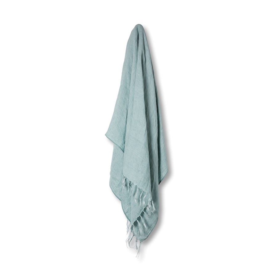 Malmo Mint Linen Throw | Adairs