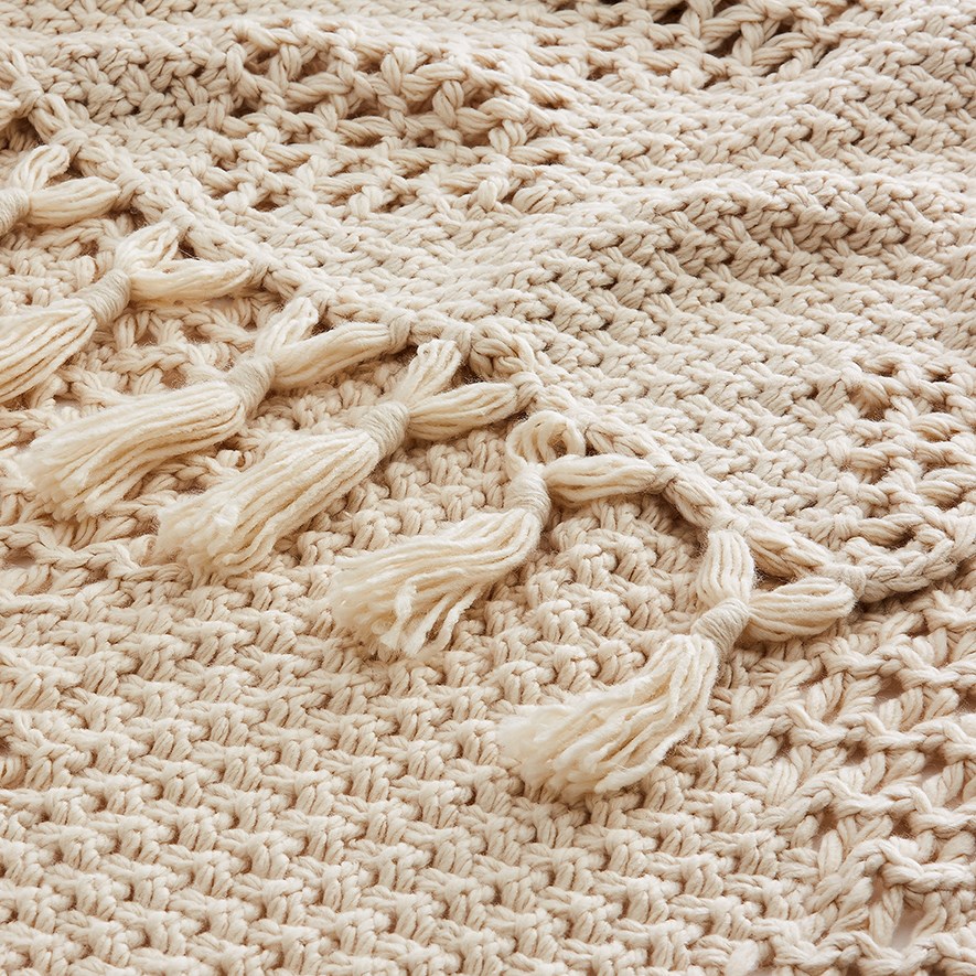 Sinclair Natural Knit Throw | Adairs