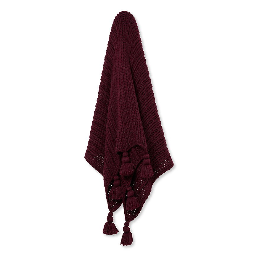 Piper Burgundy Throw | Adairs