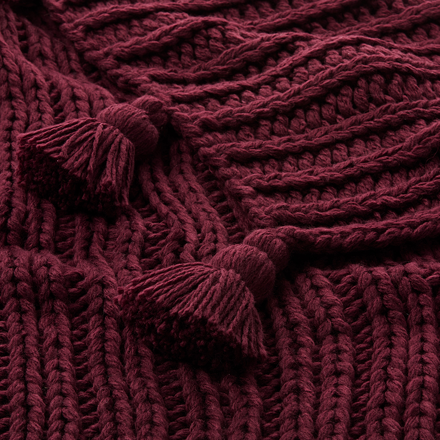 Piper Burgundy Throw | Adairs