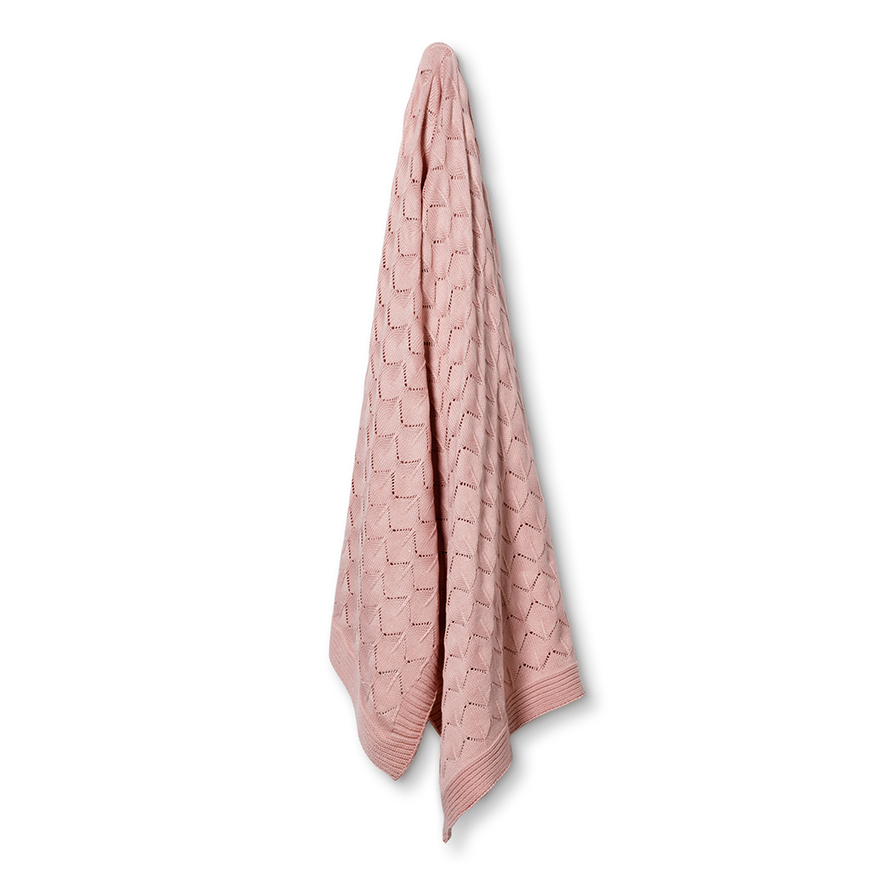Toulouse Knit Throw Blush | Adairs