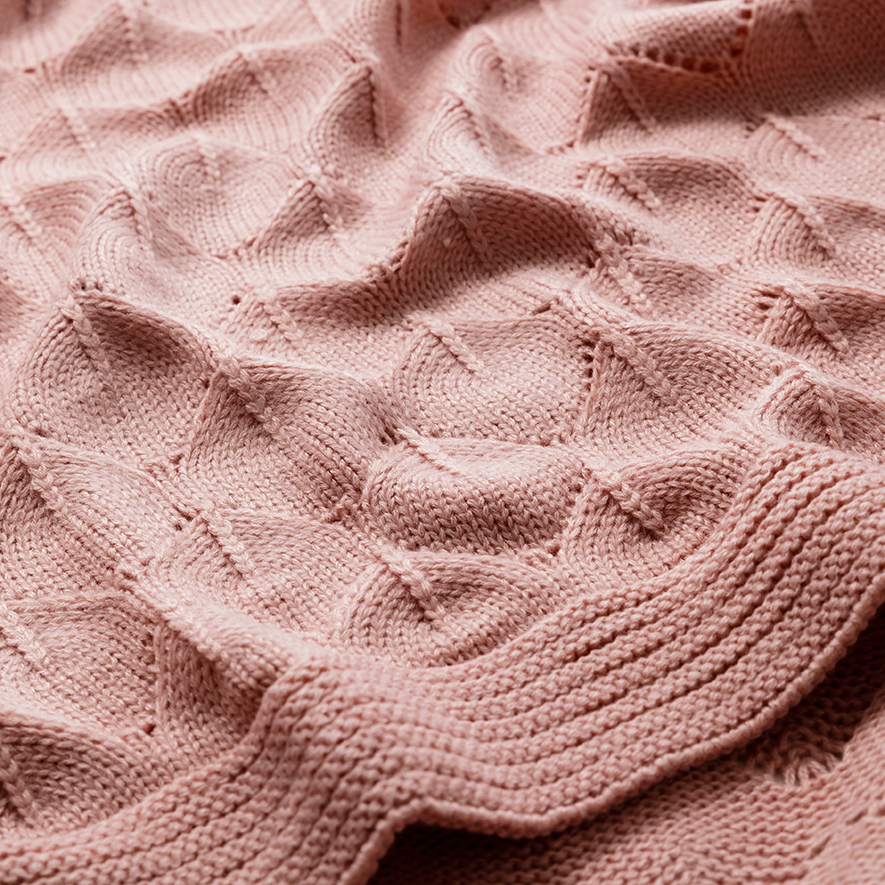 Toulouse Knit Throw Blush | Adairs