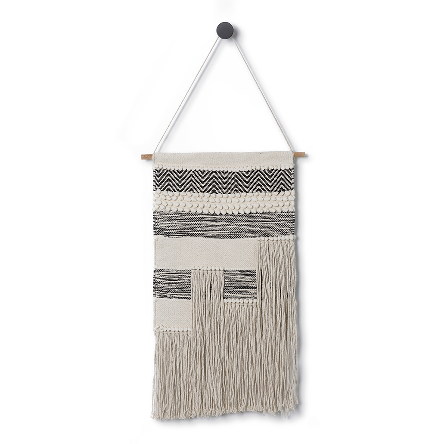 Zambia Wall Hanging Stripe Black & Natural | Adairs