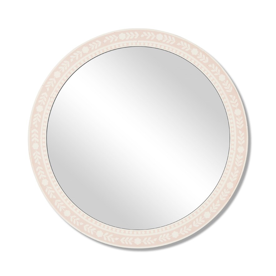 Inlay Pink Round Mirror | Adairs