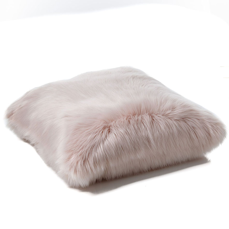 Alpine Pink Fur Floor Cushion | Adairs