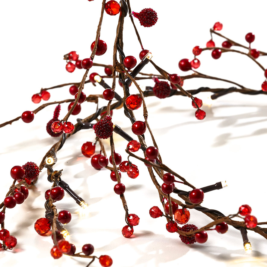 Red Berry Garland Lights | Adairs