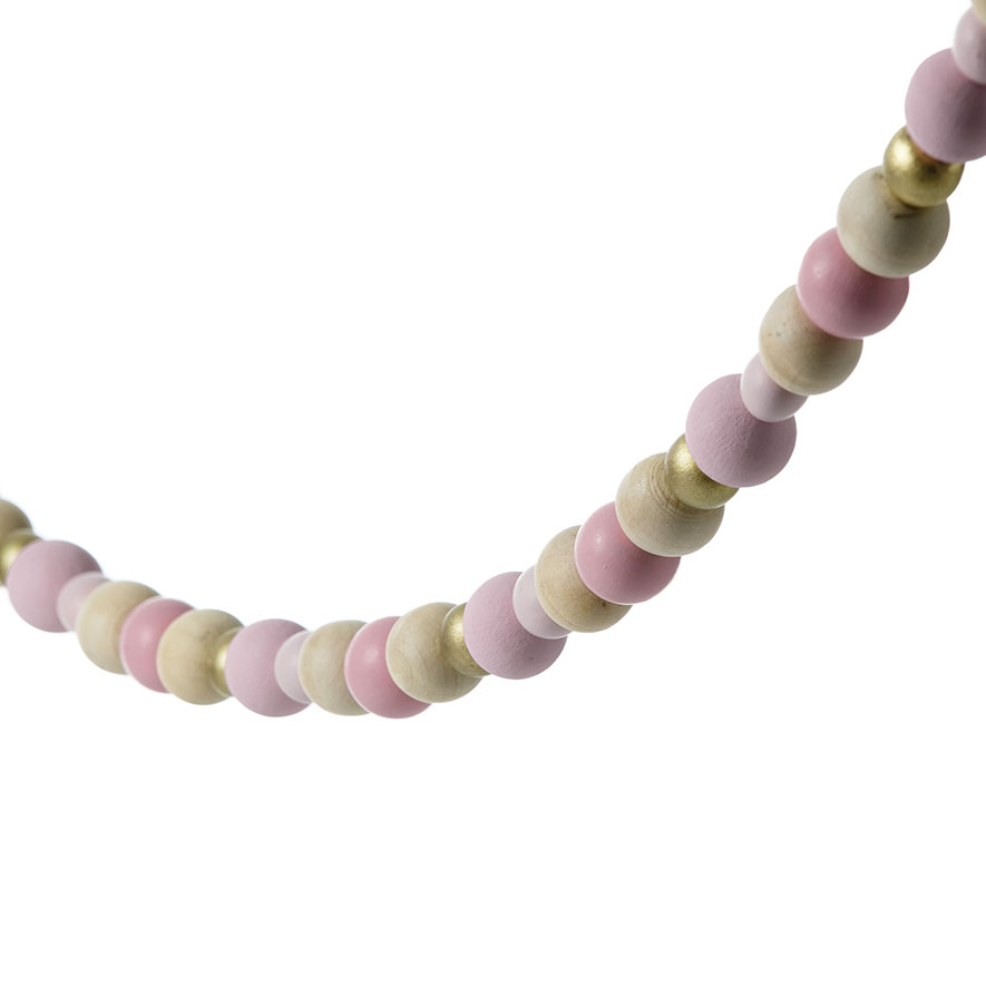 Pink Timber Ball Garland | Adairs