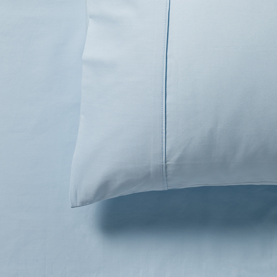 300TC Light Weight Percale Sheet Set Powder Blue | Adairs
