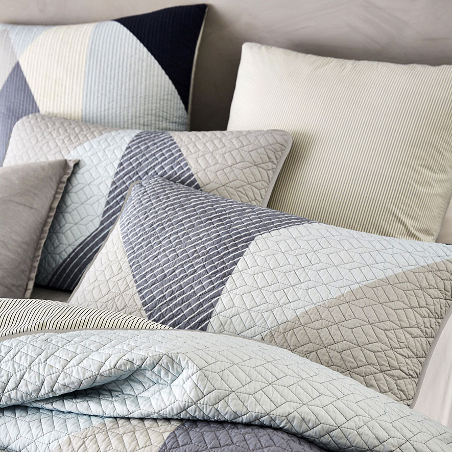 Phoenix Quilted Quilt Cover Sky | Adairs