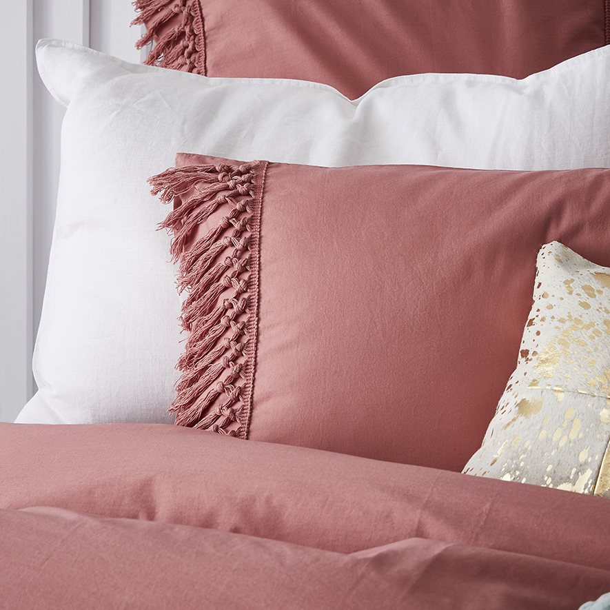 Taho Quilt Cover Set Dusty Rose | Adairs