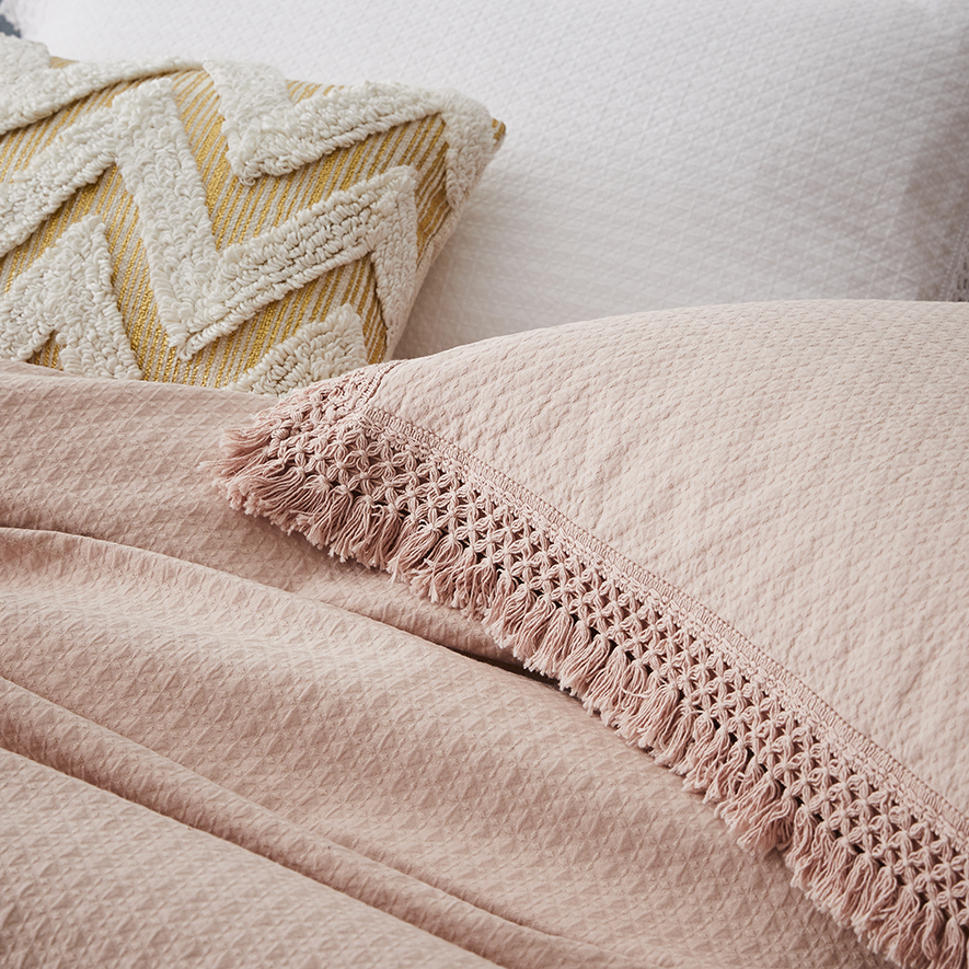 Mena Quilt Cover Blush | Adairs