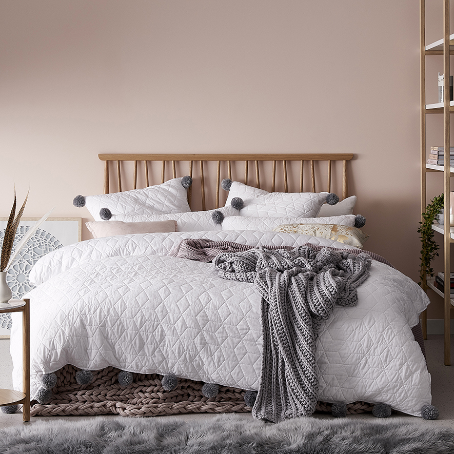 Willow Quilted Quilt Cover Snow | Adairs