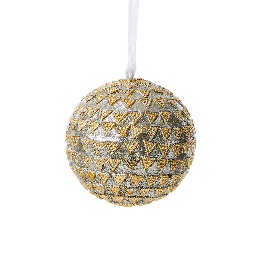 Triangle Bauble Silver & Champagne | Adairs