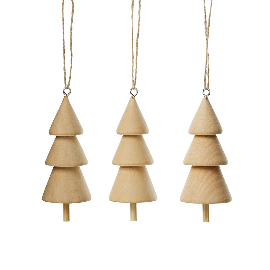 Wooden Hanging Tree Pack of 3 Natural | Adairs