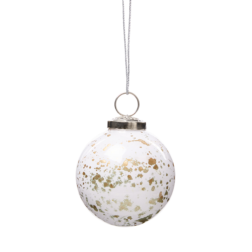 Splatter Bauble White Ball | Adairs