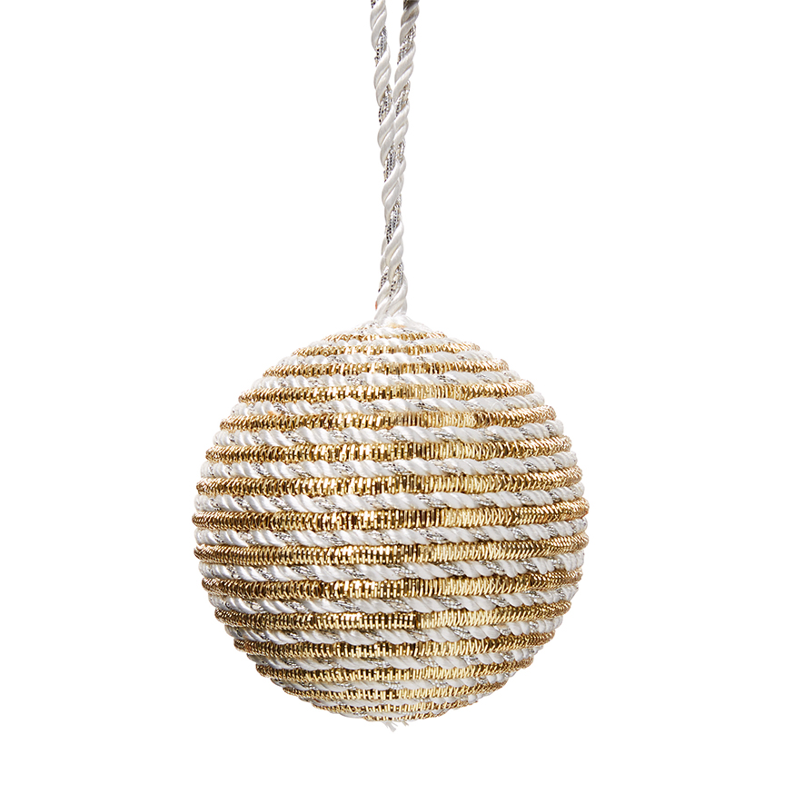 Striped Rope Bauble Champagne Ball | Adairs