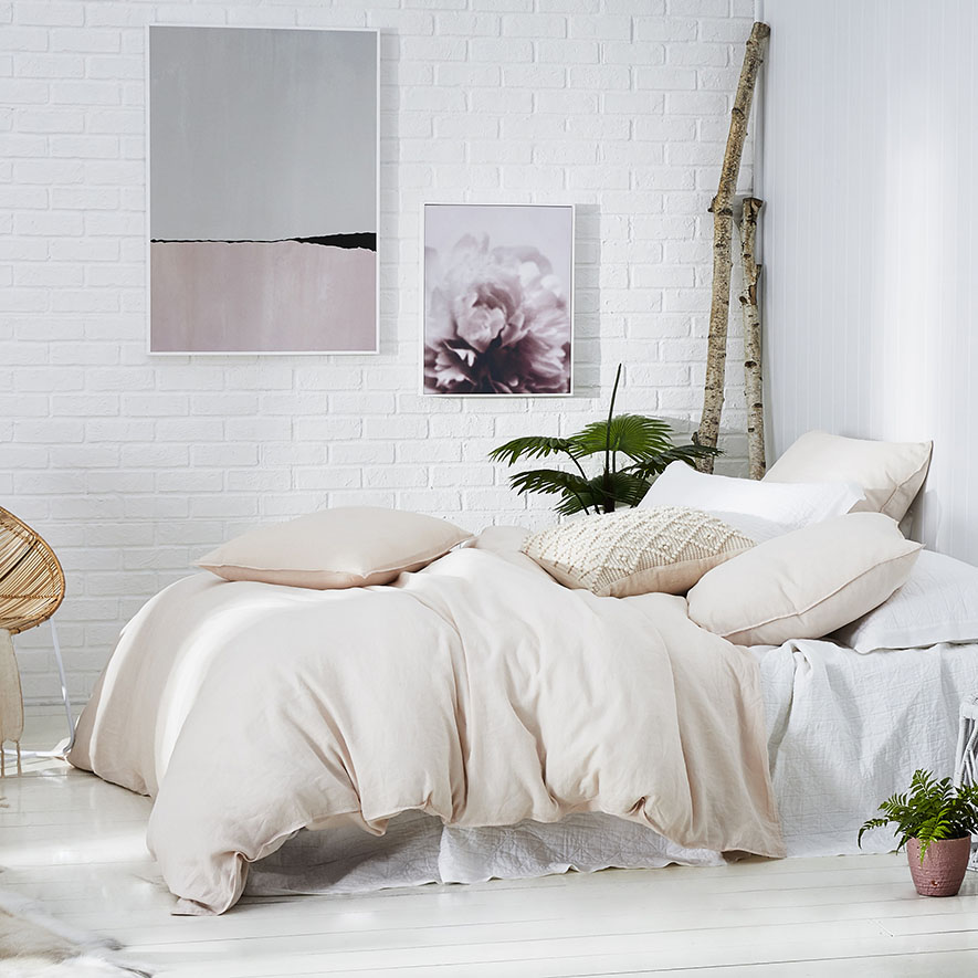 Vintage Washed Quilt Cover Shell Pink | Adairs