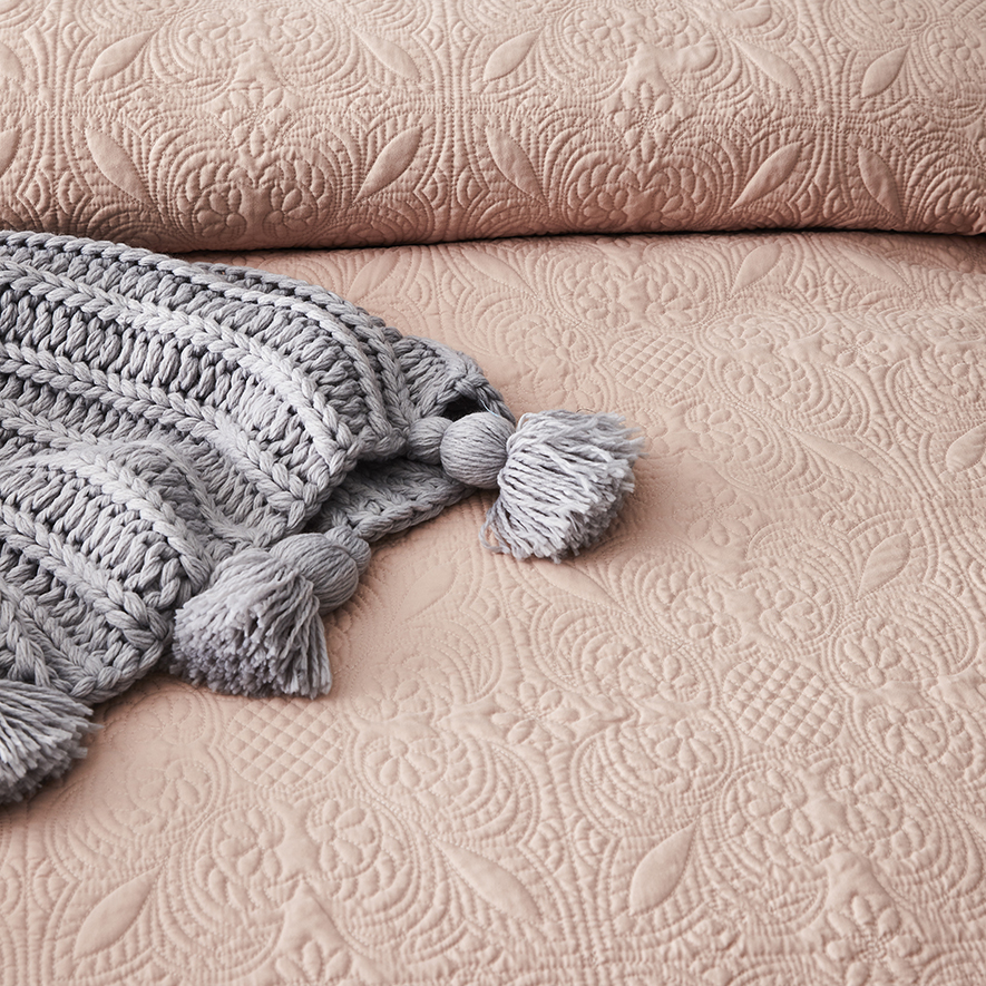 Mercer + Reid - Sophia Quilted Quilt Cover Blush | Adairs